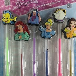 Disney | Other | Disney Princess 6 Pen Topper Pack | Poshmark